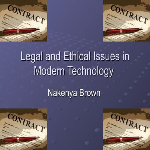 Legal and ethical issues modern tech | PPT