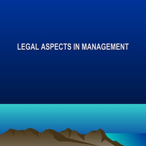 Legal Aspects in Management | PPT