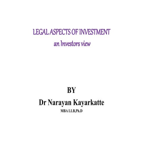 Legal aspects of investments | PPTX