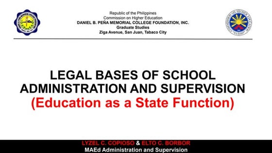 LEGAL BASES OF SCHOOL ADMINISTRATION AND SUPERVISION | DOCX