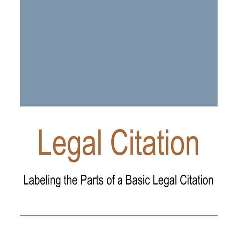 Basic Legal Citation | PPTX