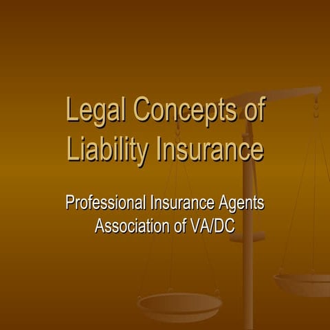 Legal Concepts Of Liability Insurance 2010 | PPT