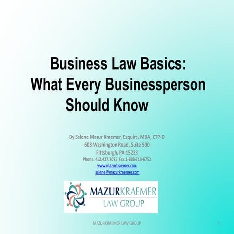 Business Law Basics: What Every Business Person Should Know | PPTX