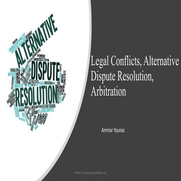 Legal Conflicts, Alternative Dispute Resolution, Arbitration (Ammar ...