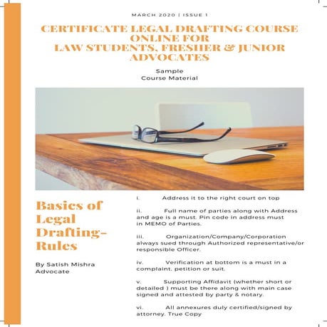 Legal Drafting Best Course Online (Sample Material) | PDF