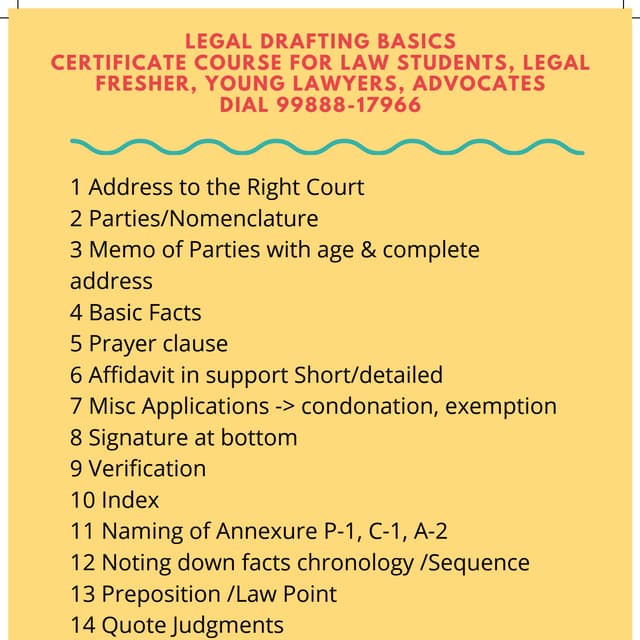 Legal Drafting Basics for Law Students Fresher Junior Lawyers Legal ...
