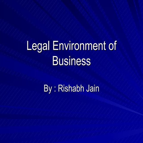 Legal environment of business 1 | PPT