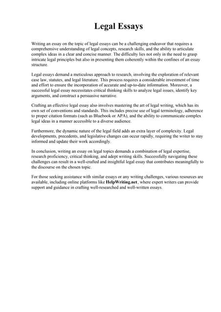 Examples Of Law Essays | PDF