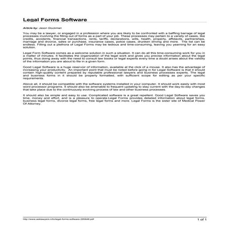 Legal Forms Software | PDF
