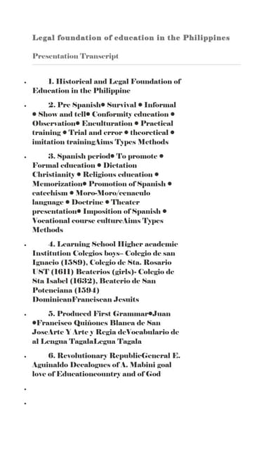 LEGAL REPORT(philippines Education system) | PPTX