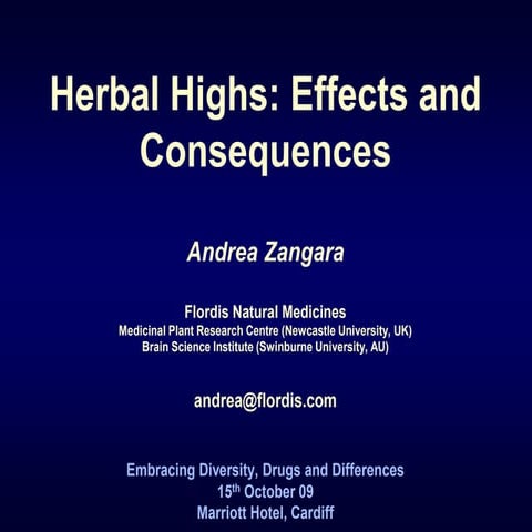 Legal highs cardiff lecture | PDF