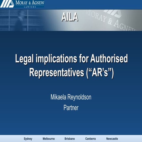 Legal implications for authorised representatives | PPT