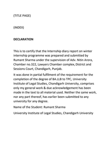 COURT DIARY / INTERNSHIP REPORT | PDF