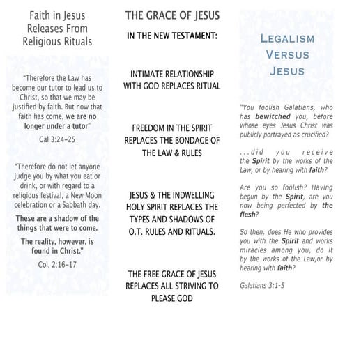 Legalism VS Jesus Brochure | PDF