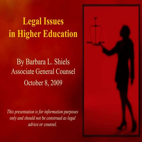 Legal Issues in Higher Education | PPTX
