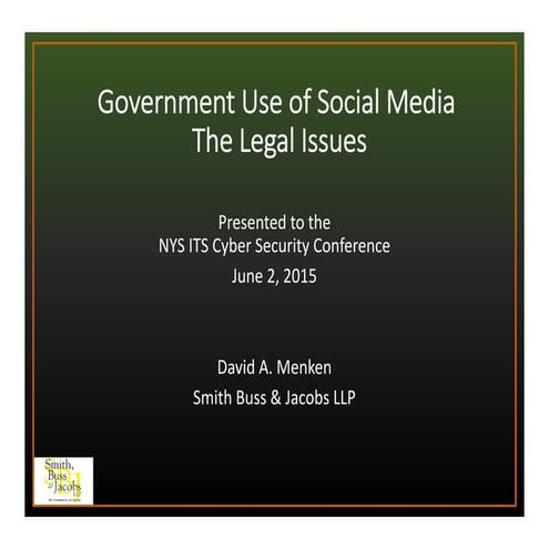 Legal Issues of Government Use of Social Media | PDF