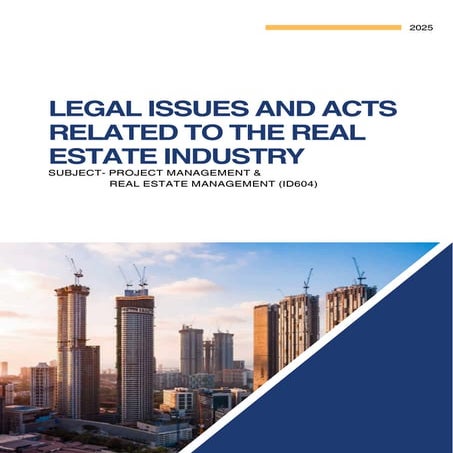 Legal Issues and Acts related to real estate Industry | PDF