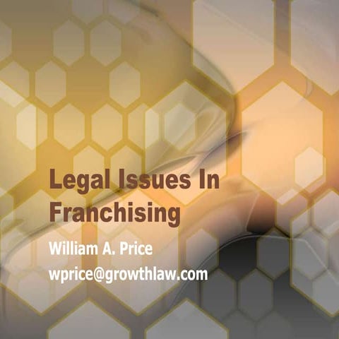 Legal issues for Franchisors and Franchisees | PPTX