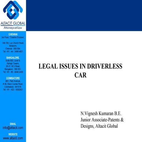 Legal issues in driverless car | PPT