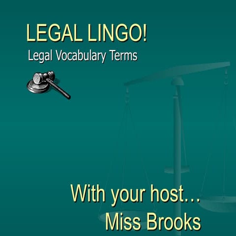 Legal Lingo/Mock Trial | PPT