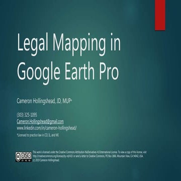 Legal Mapping in Google Earth Pro | PPTX