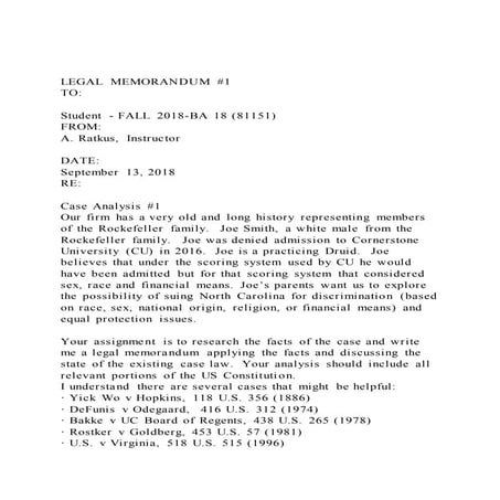 Legal memorandum #1 to student fall 2018-ba 18 (81151) | DOCX