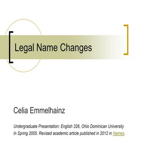 On Legal Name Changes | PPTX