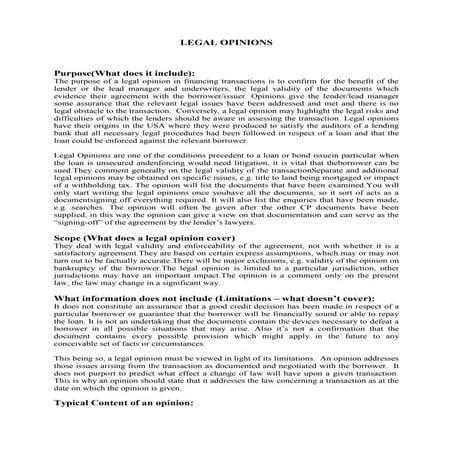 Legal Opinions Brief Review | PDF
