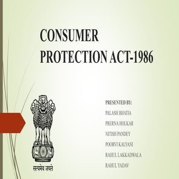 consumer protection act 1986 | PPTX