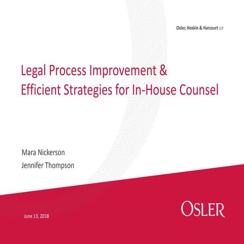 Legal process improvement efficient strategies for in house counsel | PPTX