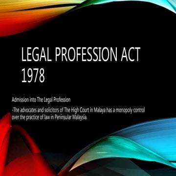 Legal profession act 1978 | PPTX