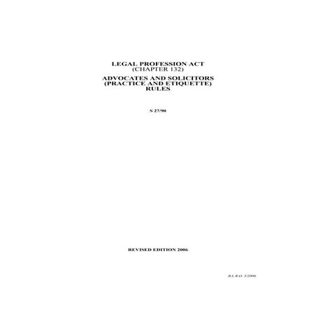 Legal Profession Act (Chapter 132) | PDF