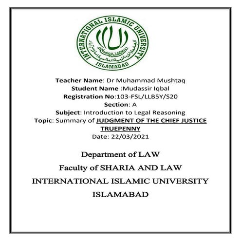 legal reasoning | PDF