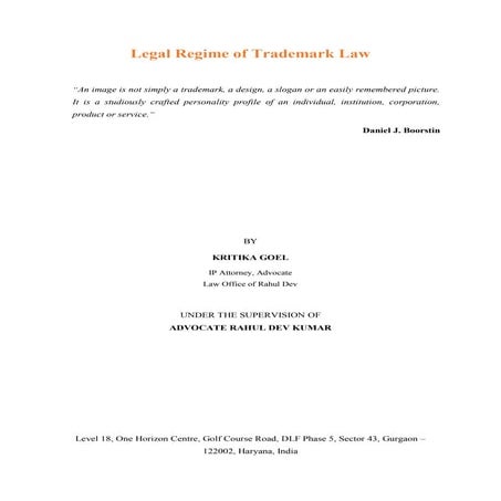 Introduction to Trade Marks Act, 1999 | PPTX