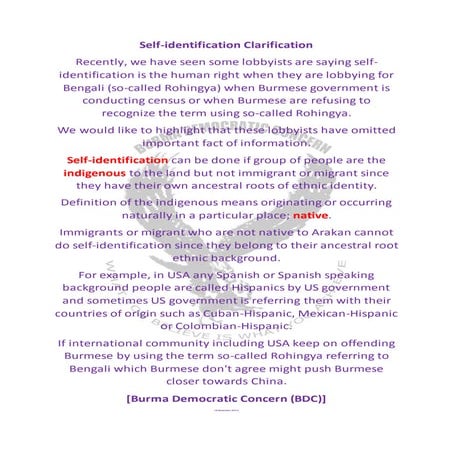 Self identification clarification | PDF