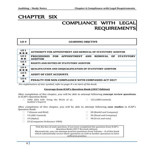 Legal requirements (revised notes and case studies) - COMPLIANCE WITH ...