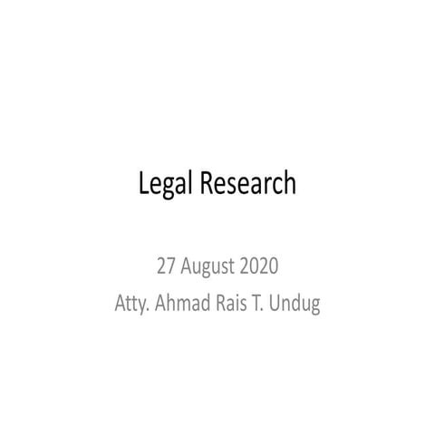 Legal research aug 27 | PPTX