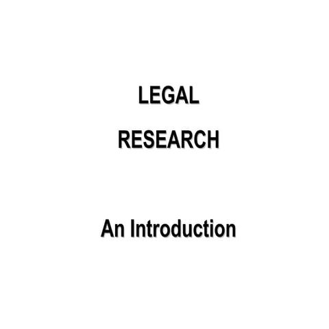 Legal research | PPT