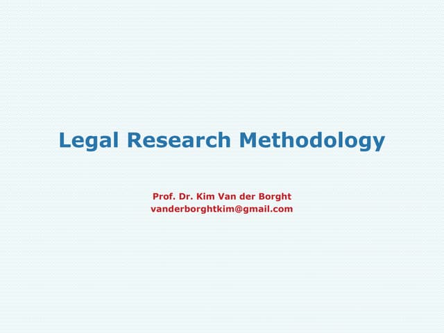 Research Methodology Legal Research – NVAON