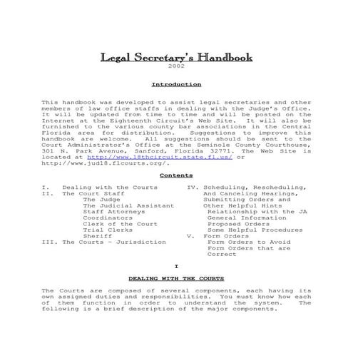 Legal Secretary Handbook | PDF