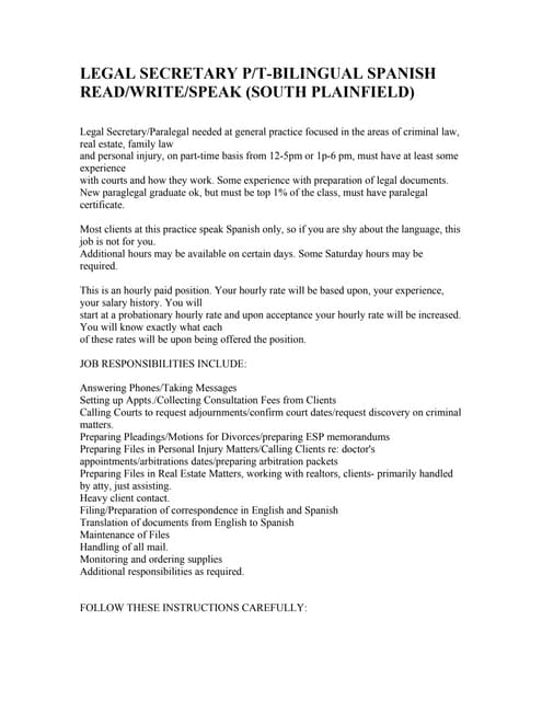 Legal assistant | PDF