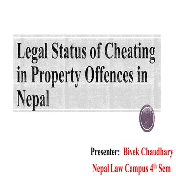 Legal Status of Cheating in Property Offences in Nepal .pptx