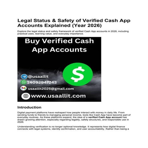 Legal Status & Safety of Verified Cash App Accounts Explained (Year ...