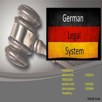 German Legal system by abhijit kumar | PPTX