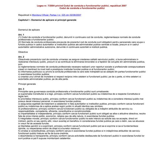 Ordin M.A.I. nr. 1489 2006 cod deontologic pompieri | PDF