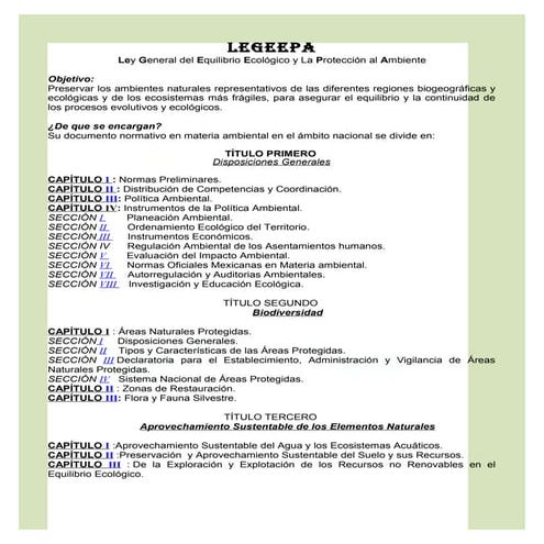 Ley general de equilibrio ecologico | PPTX