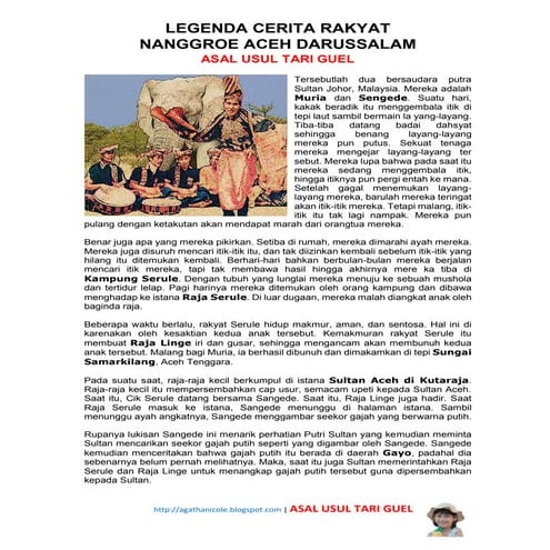 Legenda aceh asal usul tari guel | PDF