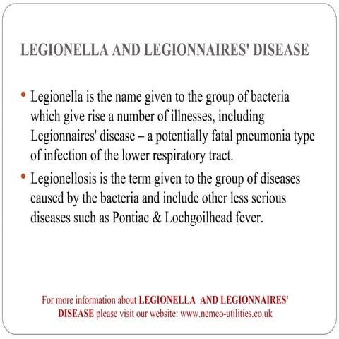 Legionella and legionnaires' disease | PPT