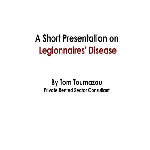 Legionnares Disease Presentation ....... | PDF