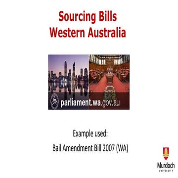 Bills (WA) Using Parliament of WA | PPSX | Crime & Harmful Acts to ...